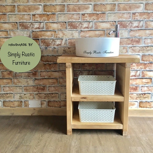 Rustic Washstand Shelf Wash Stand Sink Unit Hand Crafted - Etsy UK