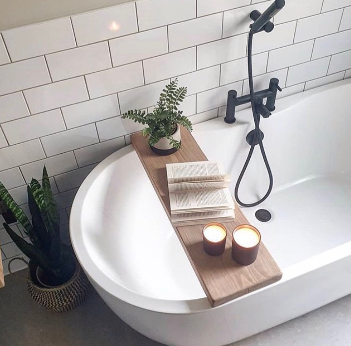 Rustic Bath Caddy Bath Tray Handcrafted Rustic Bathroom Wooden ...