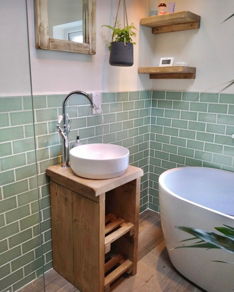 Rustic Bathroom Sink Unit Basin Vanity Wash Stand Rustic Furniture ...