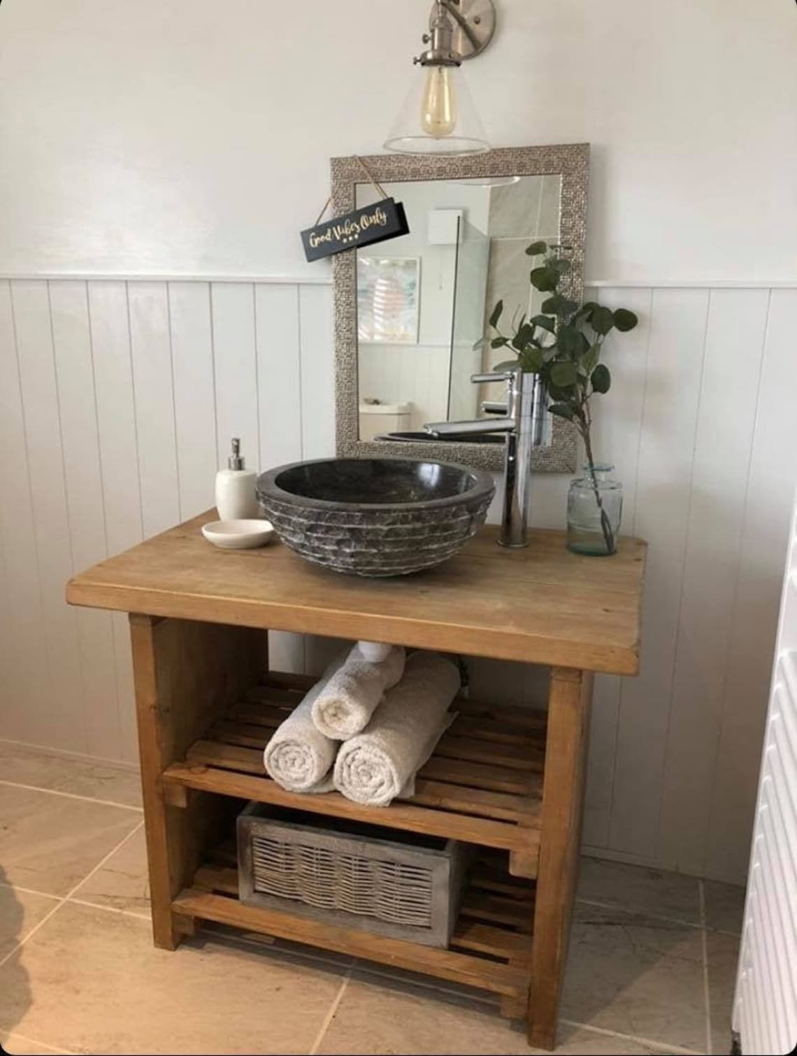 Rustic Bathroom Sink Unit Basin Vanity Wash Stand Rustic Furniture ...