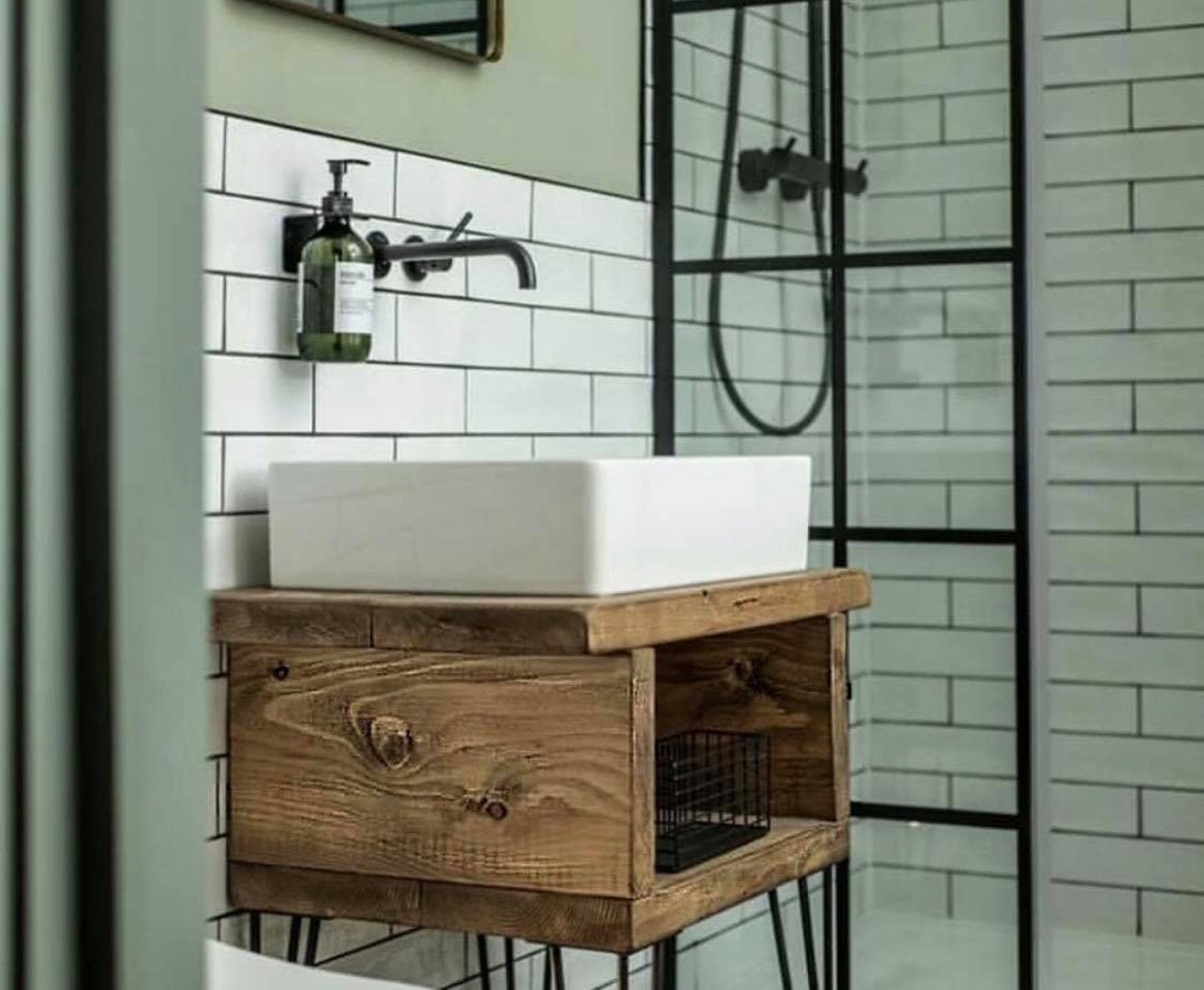 Rustic Washstand Sink Unit Hand Crafted Rustic Bathroom Vanity | Etsy
