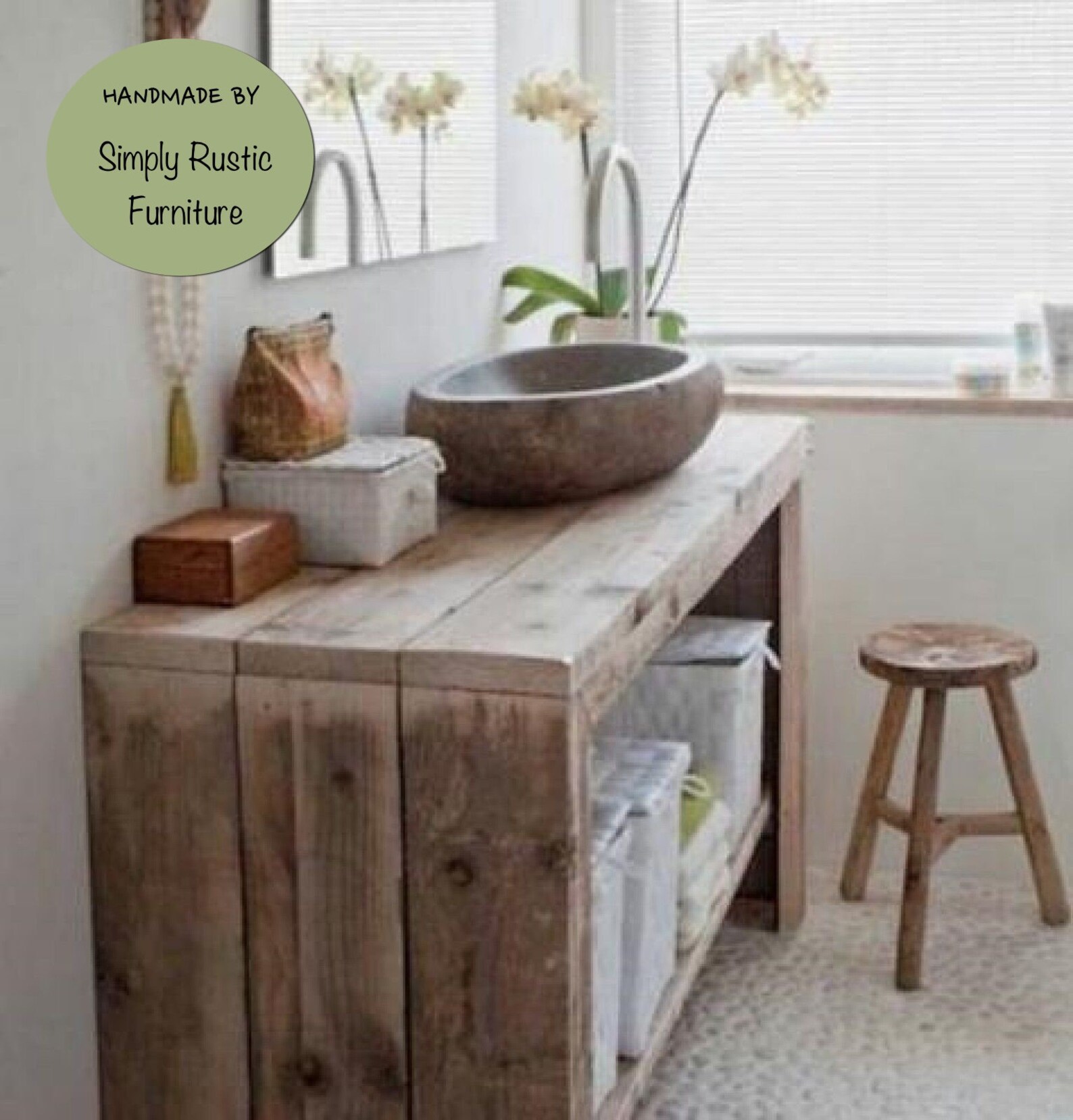 Rustic Wash Stand Sink Unit Handcrafted Basin Unit Wooden - Etsy UK