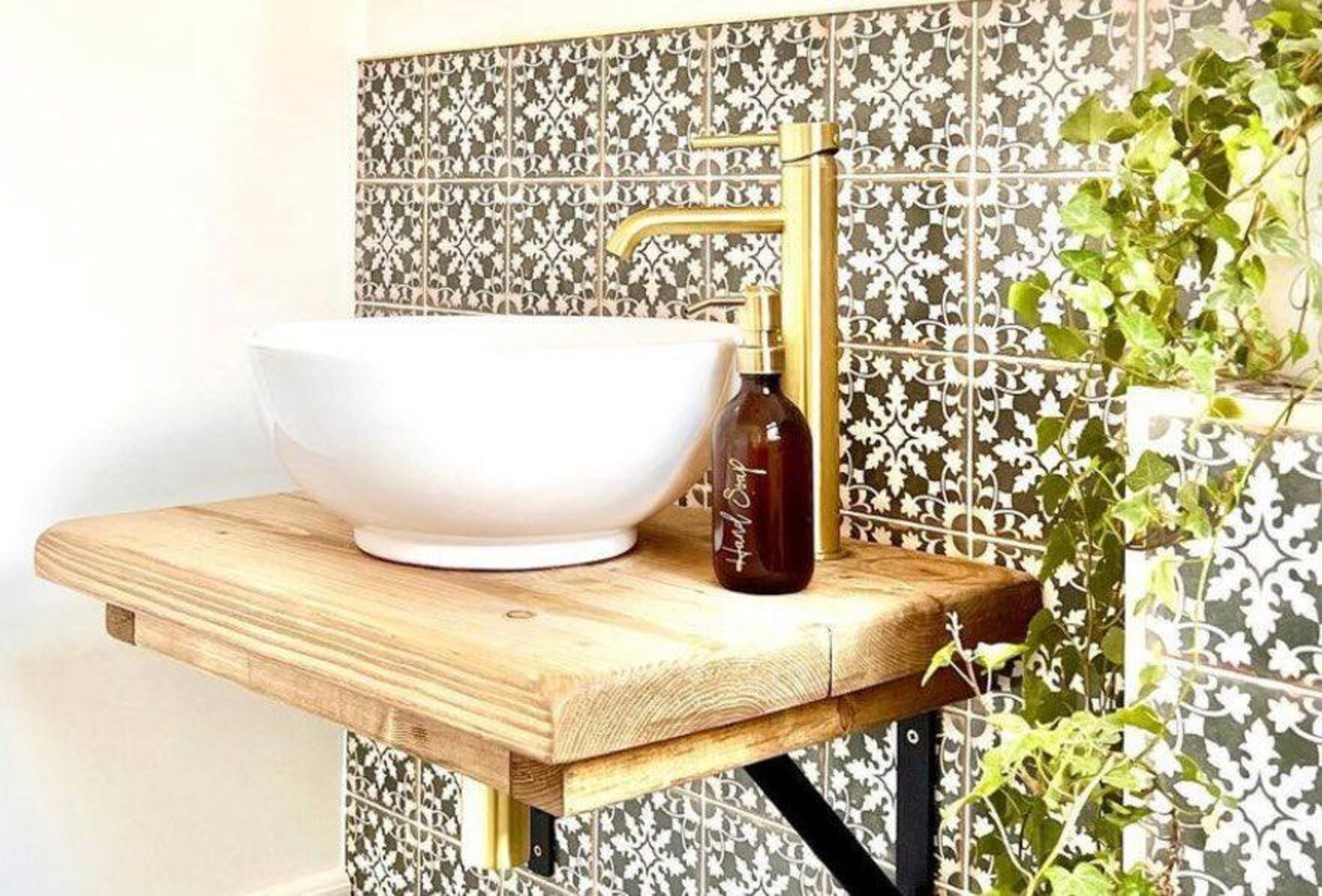 Rustic Wash Stand Shelf Washstand Sink Unit Hand Crafted | Etsy UK