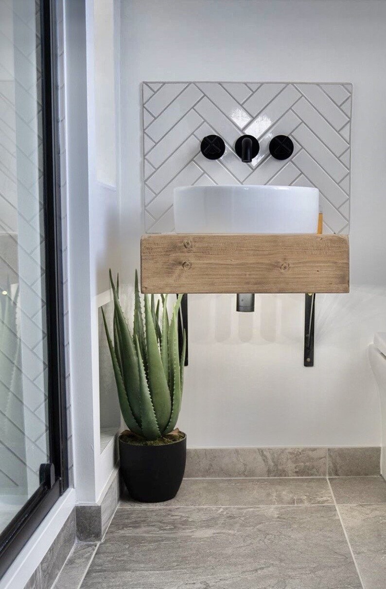 Rustic Washstand Shelf Wash Stand Sink Unit Hand Crafted - Etsy