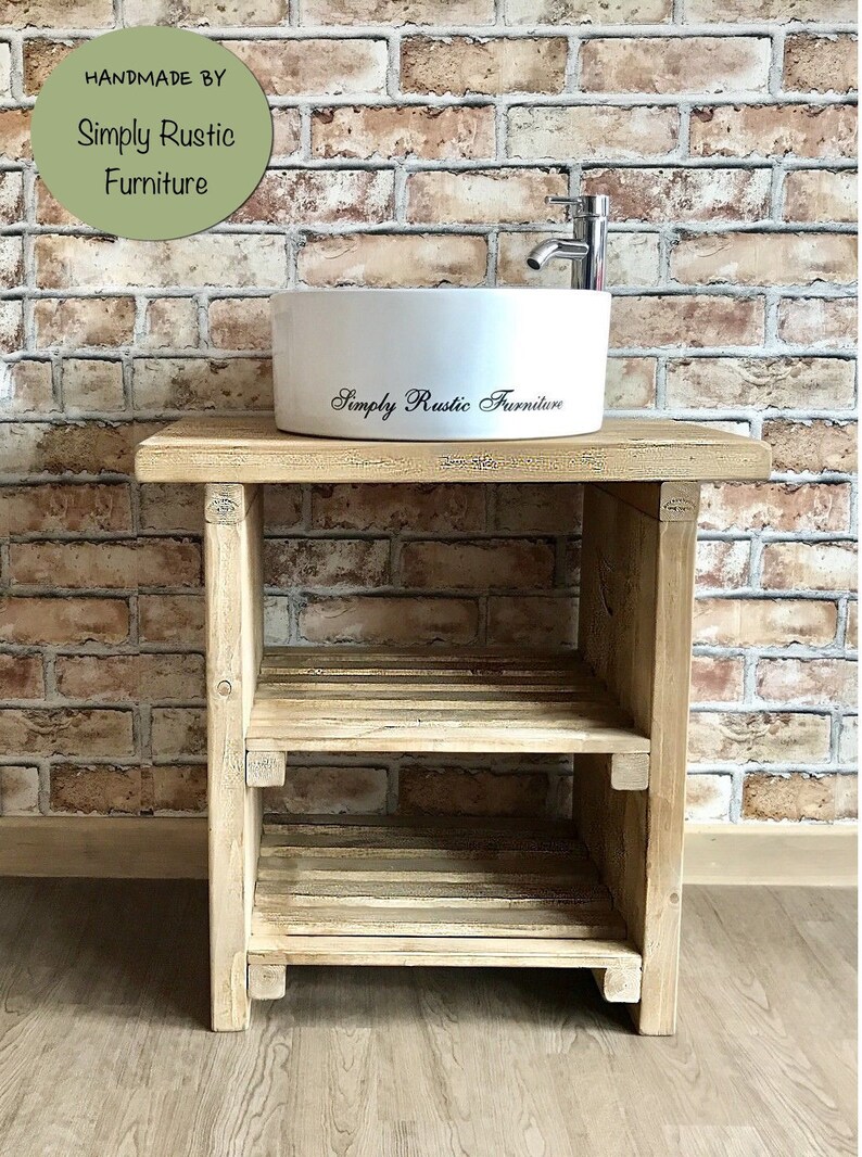 Rustic Bathroom Sink Unit Basin Vanity Wash Stand Rustic Furniture ...