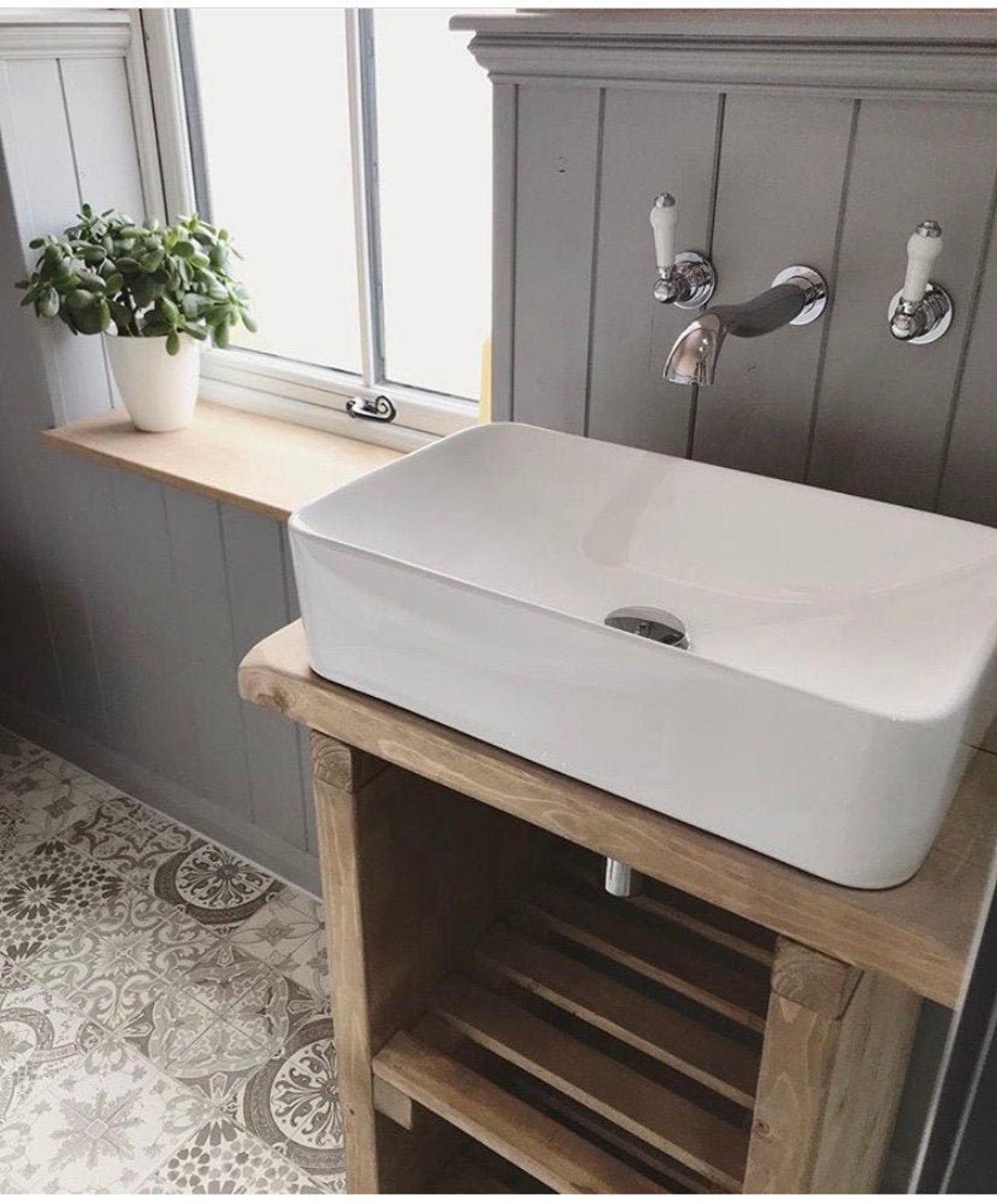 Rustic Bathroom Sink Unit Basin Vanity Wash Stand Rustic Furniture ...