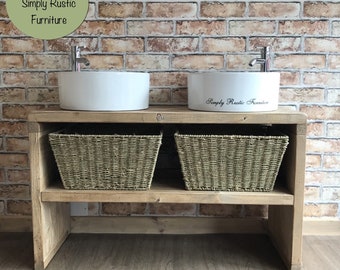 Rustic Bathroom Sink Unit Basin Vanity Wash Stand Rustic | Etsy UK