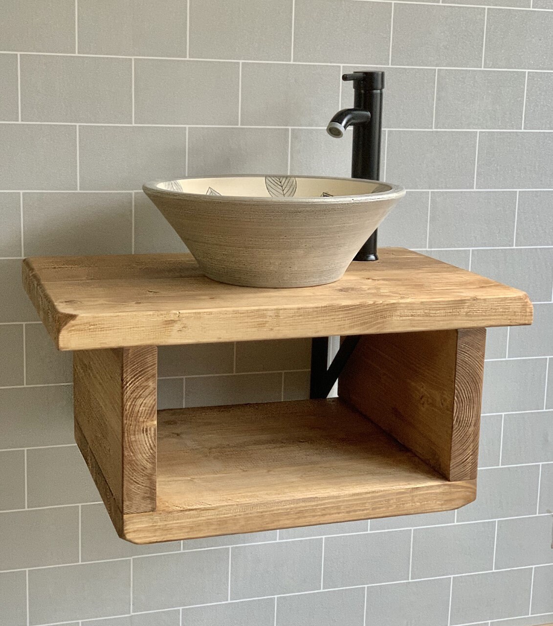Rustic Floating Washstand Sink Unit Hand Crafted Rustic - Etsy UK
