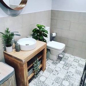 Rustic Washstand Sink Unit Hand Crafted Rustic Bathroom Vanity Unit ...