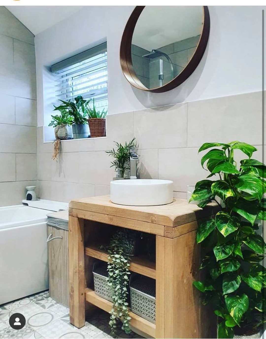 Rustic Washstand Sink Unit Hand Crafted Rustic Bathroom Vanity Unit ...