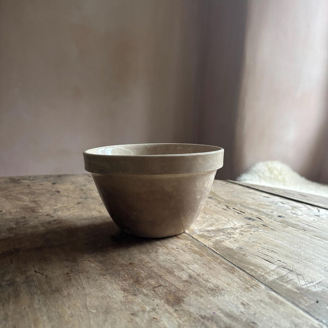 English Vintage Pudding Basin Buttered and Crazed Baking Ware - Etsy