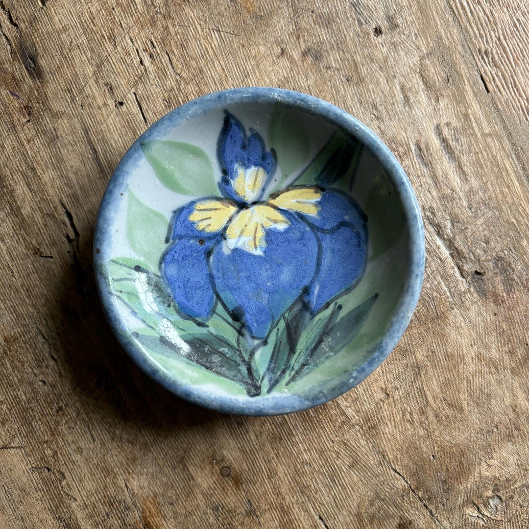 Vintage Highland Stoneware Scotland Iris Trinket Dish Decorative Studio ...