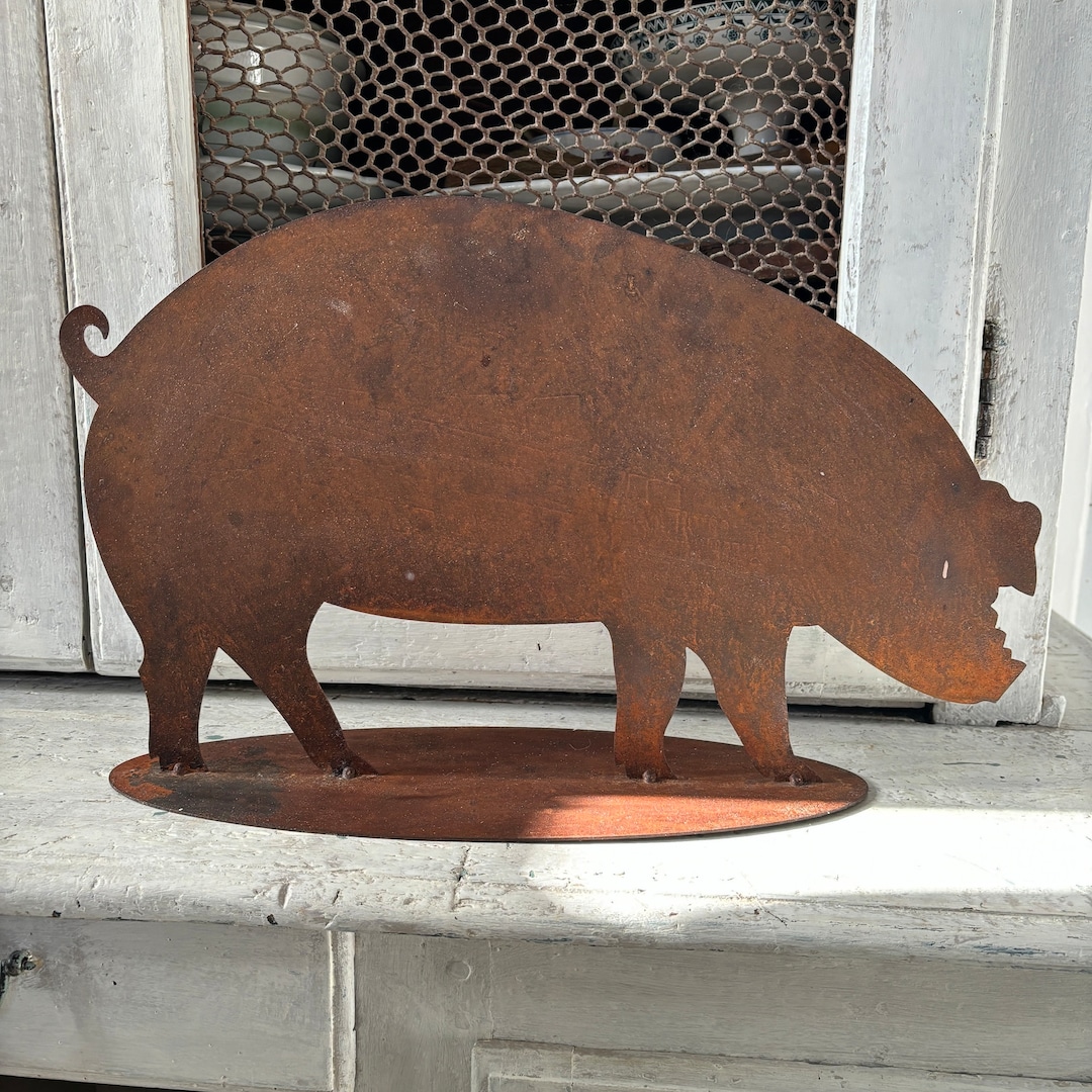 Vintage Freestanding Metal Pig Sign Decorative Home Interiors - Etsy
