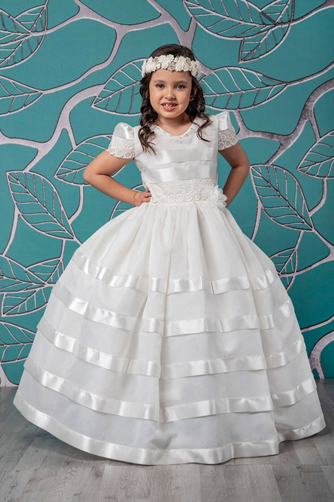 First Communion Dress, Christening Dress, Vestido De Primera Comunion ...