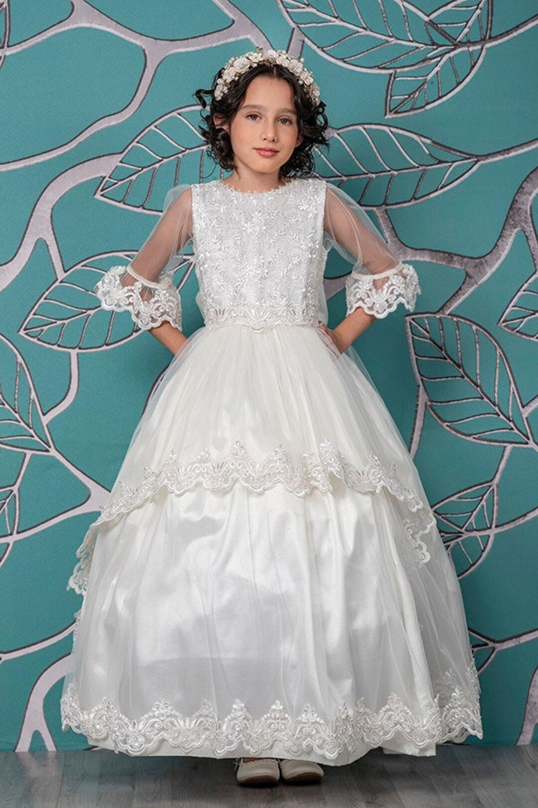 First Communion Dress Christening Dress Vestido De Primera - Etsy
