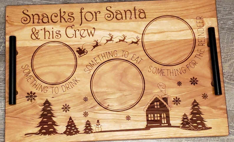 Dear Santa Tray, Personalized Santa Tray, Engraved Cutting Board, Santa ...