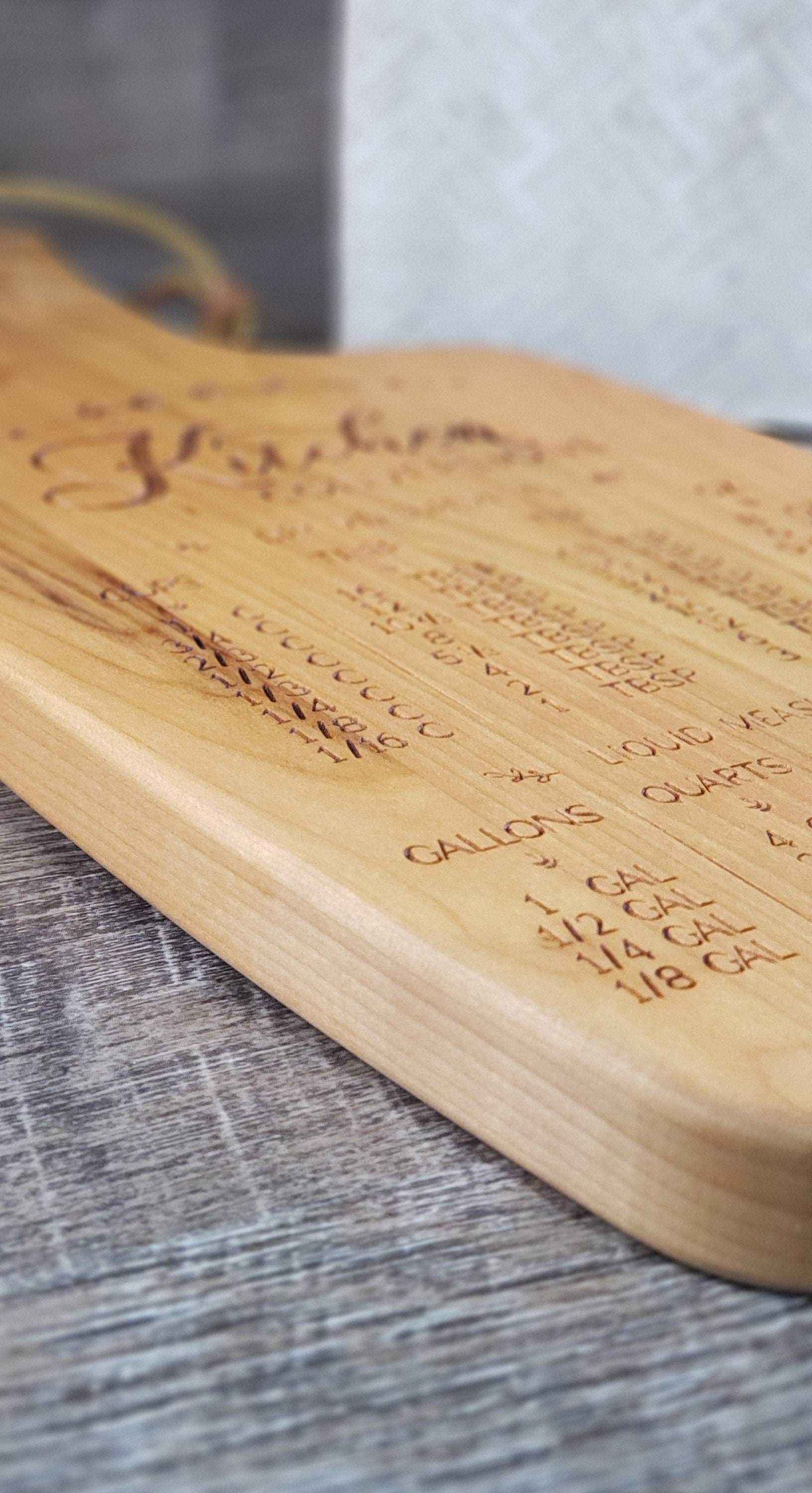 Engraved Kitchen Conversion Chart Cutting Board - Wood Cheese Board - Etsy