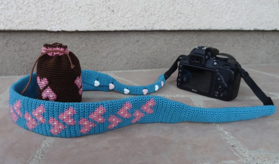 Hearts Camera Strap Crochet Pattern Downloadable PDF File | Etsy