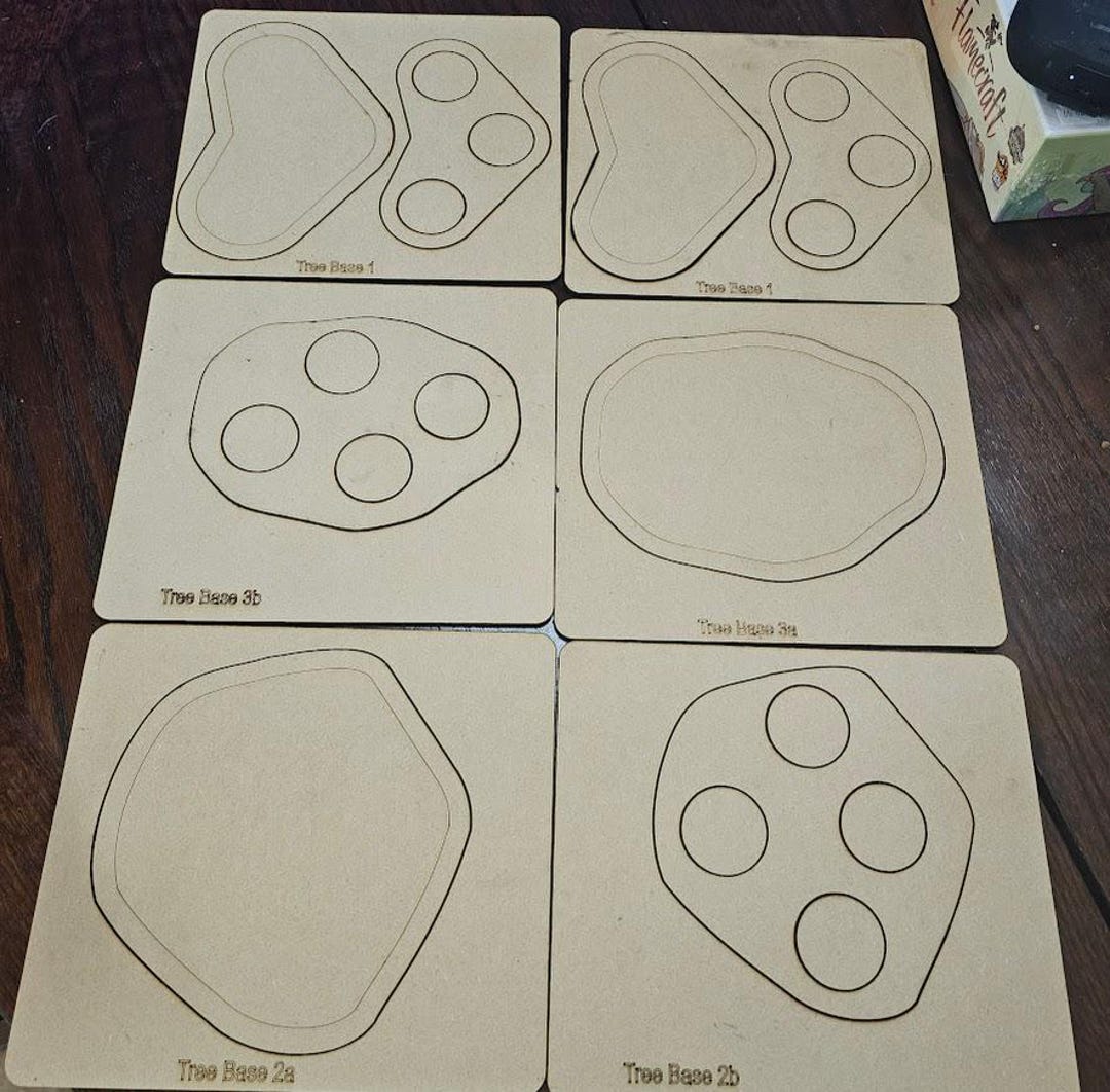 Laser Cut MDF Forest Bases Terrain Kit (set of 4) | 28–35mm Wargaming ...