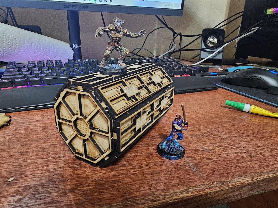 Laser Cut MDF Cyber Container Terrain Kit |sci-fi Industrial Scenery ...