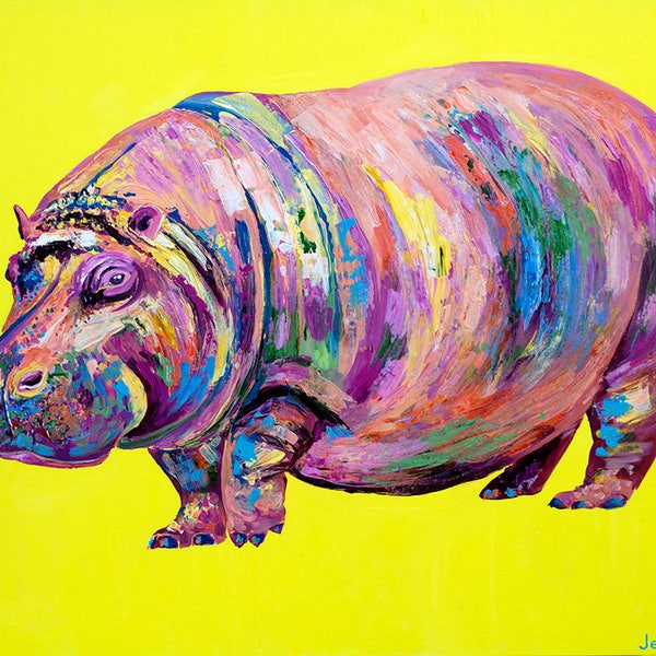 Hippo Painting - Etsy
