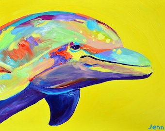 Dolphin art | Etsy