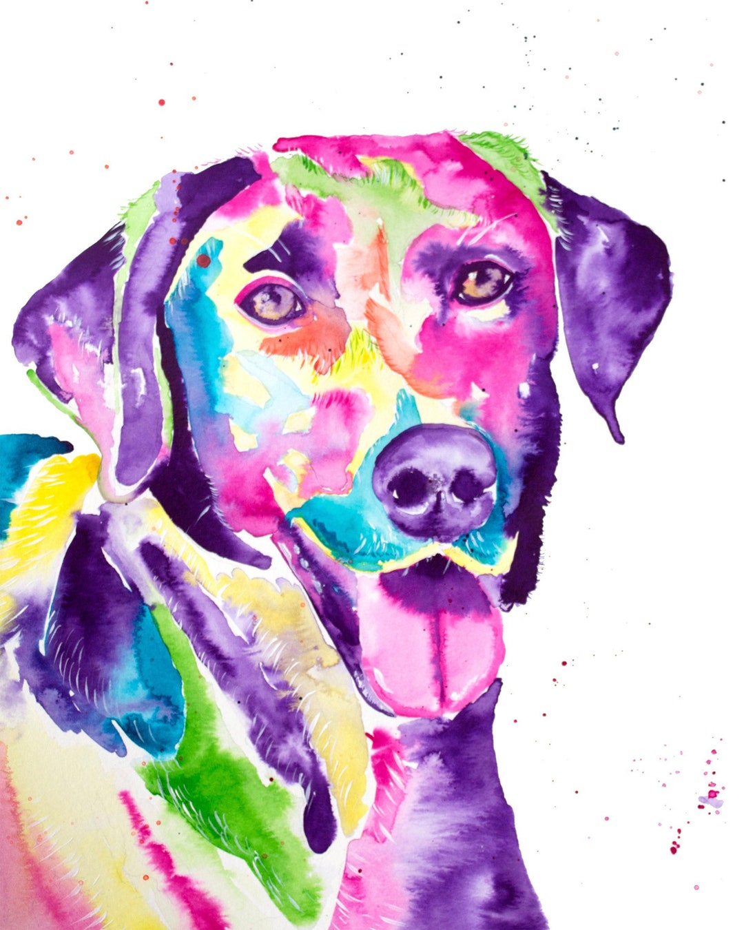 Colorful Black Lab Watercolor Print Black Lab Dog Gifts Pet - Etsy