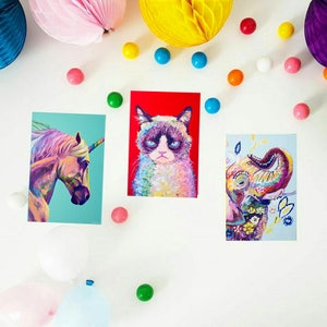 Rainbow Grumpy Cat Print, Grumpy Cat Art, for Him, for Her, Grumpy Cat ...