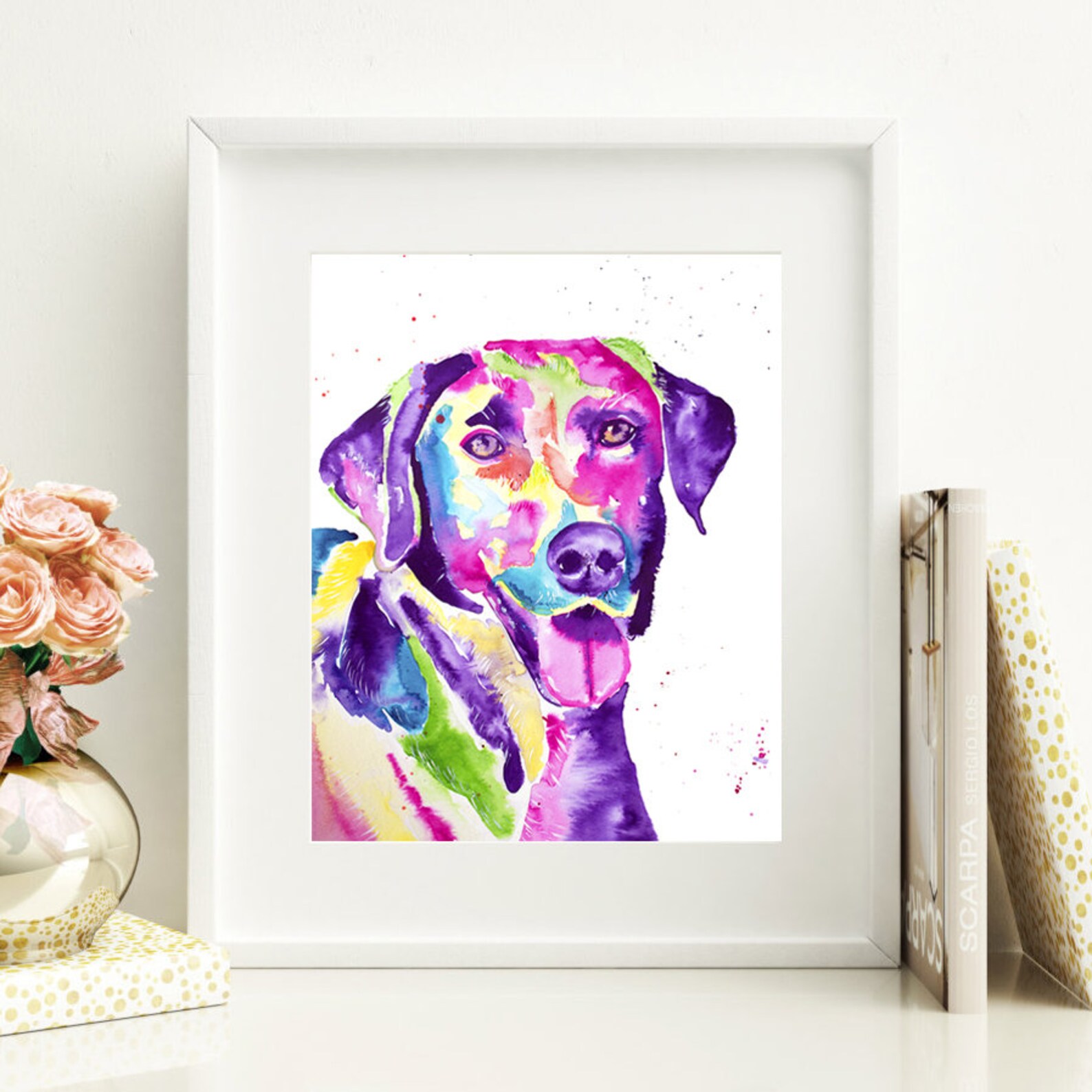 Colorful Black Lab Watercolor Print Black Lab Dog Gifts Pet - Etsy