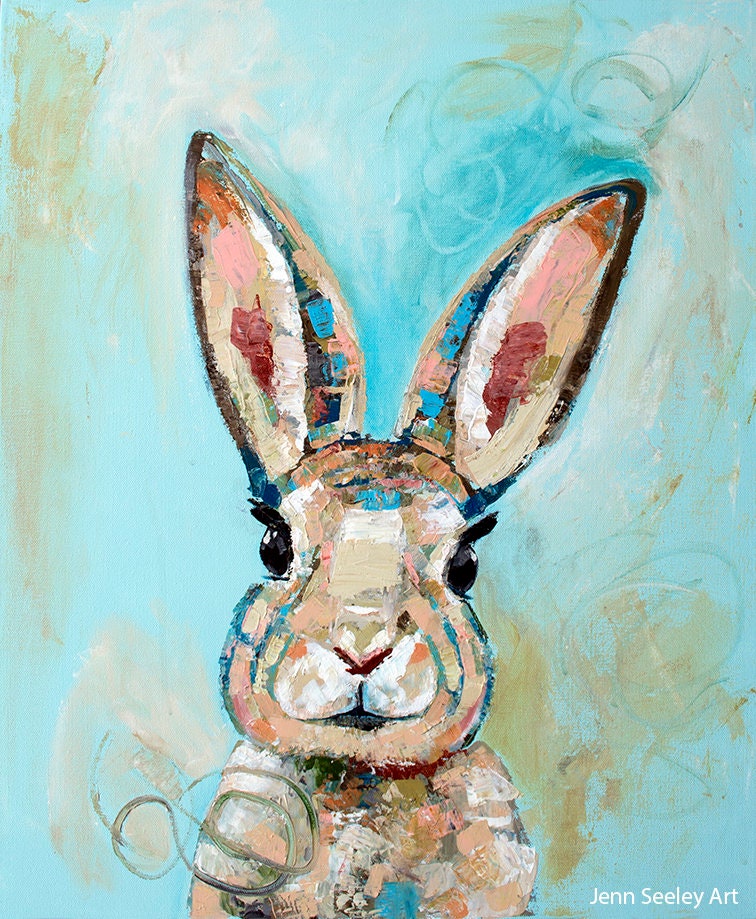 Charcoal Bunny Print Bunny Art Woodland Animals Rabbit - Etsy