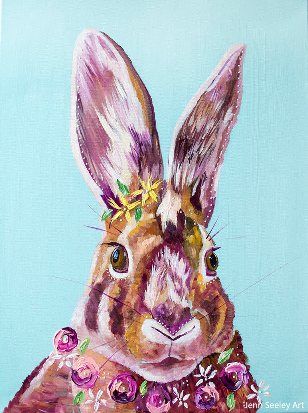 Daisy Rabbit art du lapin Snowshow Hare clapier de lapin - Etsy France