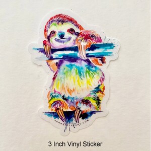 Colorful Sloth Art Print, Sloth Art, Sloth Watercolor, Watercolor Sloth ...