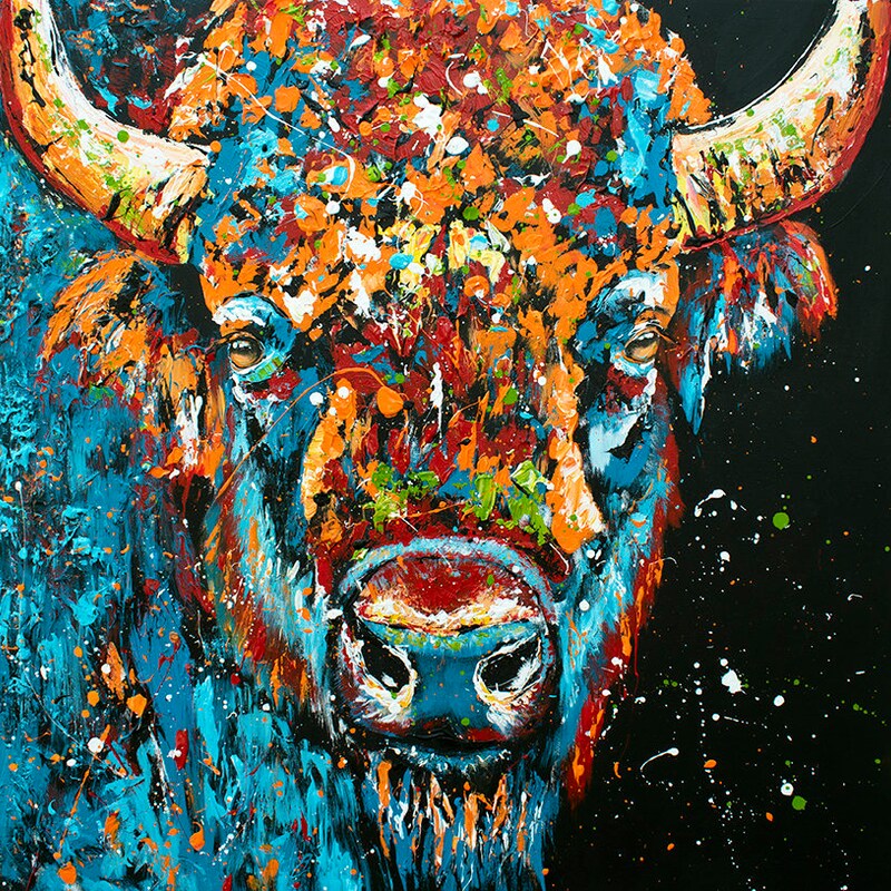 Bison Painting - Etsy