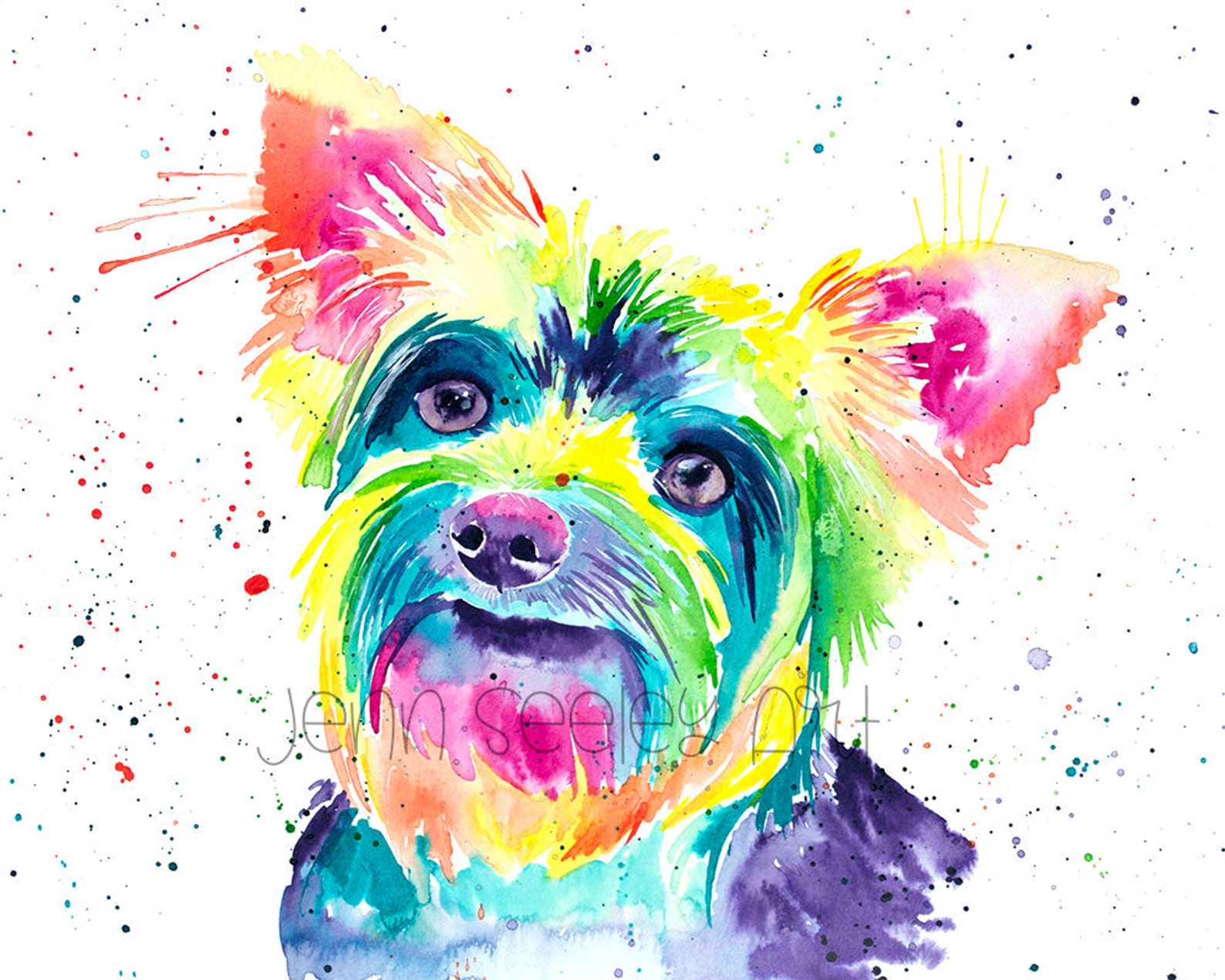 Yorkie, Yorkshire Terrier, Pet Portrait, Watercolor Pet Portrait - Etsy