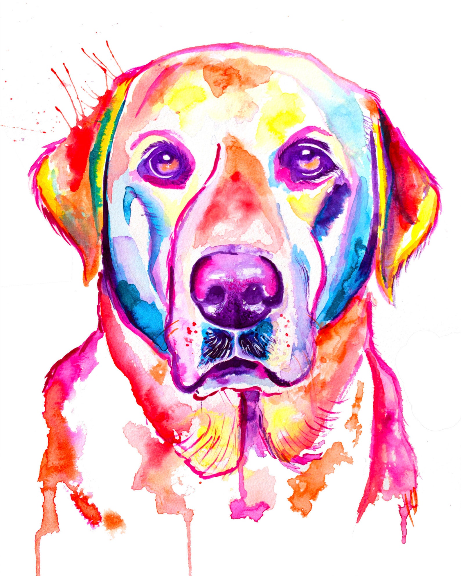 Yellow Labrador Watercolor Print,yellow Labrador,yellow Lab,yellow Lab ...