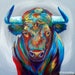 Aggie Bull, Colorful Bull, the Bear and the Bull, Texas, Park City Art ...