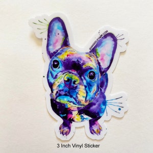 Colorful Black Frenchie Watercolor Art Print, French Bulldog - Etsy