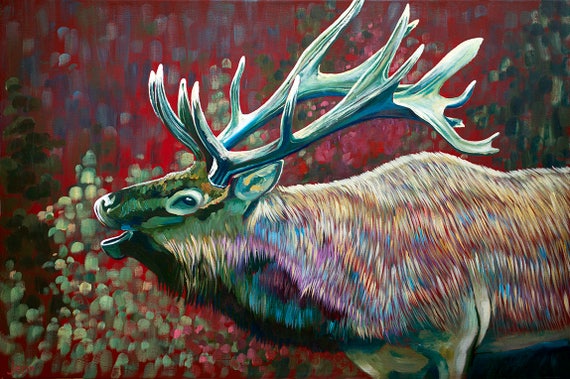 Pintura Acrilica De Alce Pintura Técnica Acrílico Lune Art Gallery
