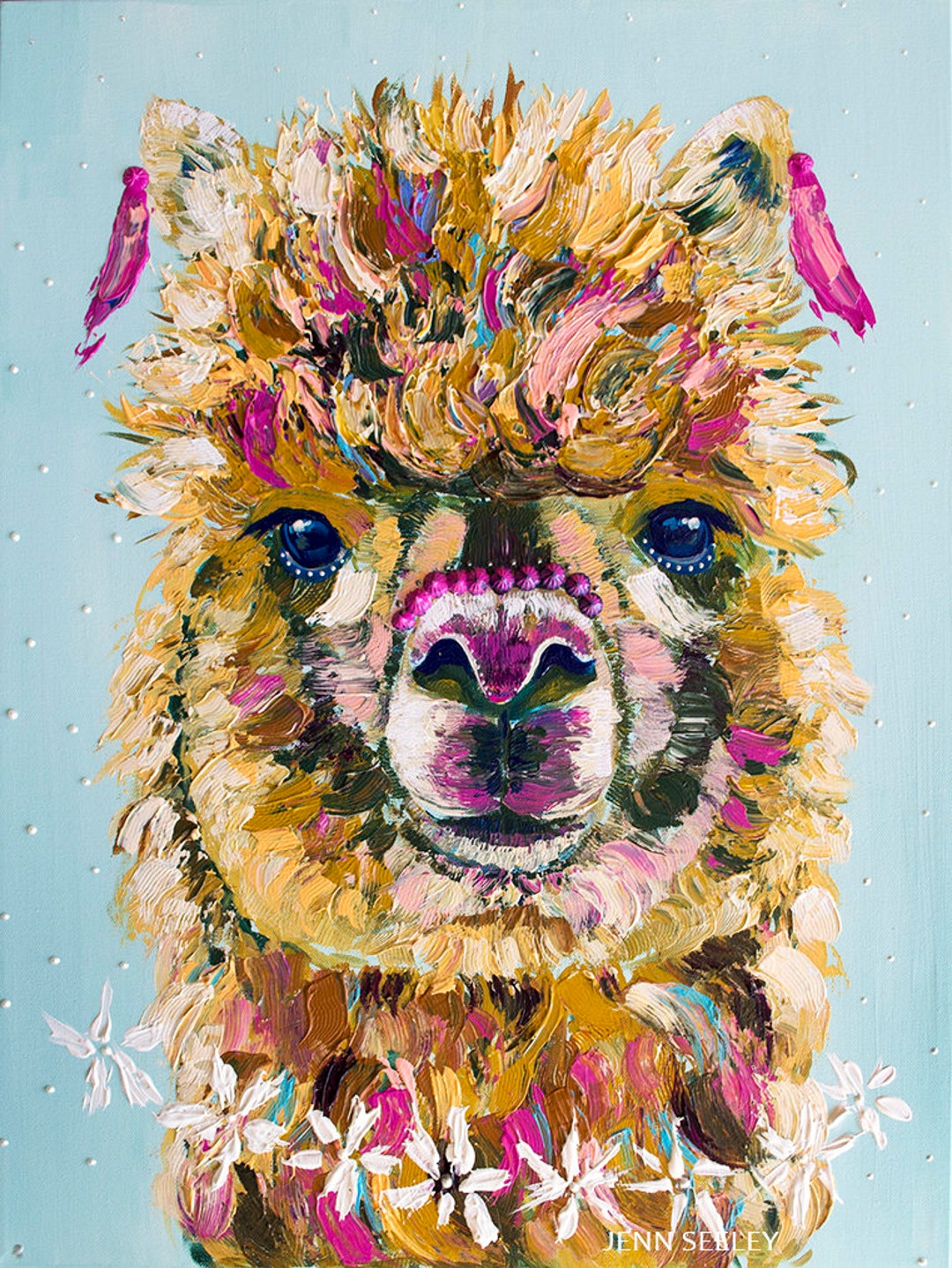 Alpaca Art Print, Colorful Alpaca, Bohemian Alpaca, Apaca,llama,llama ...