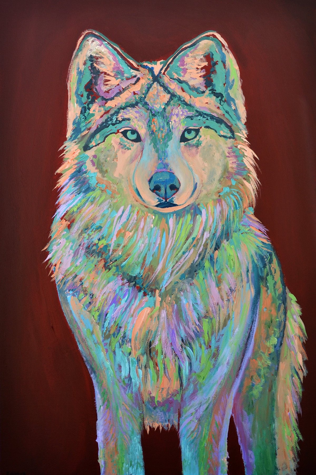 Colorful Wolf Drawings