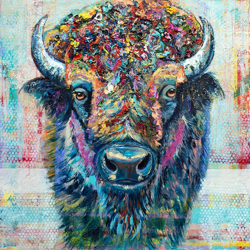 Bison Painting - Etsy