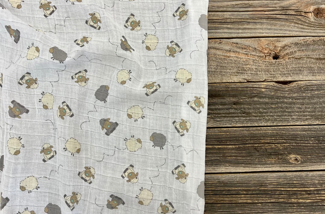 Lamb Muslin Swaddle Blanket, Swaddle Blanket, Swaddling Blanket, Lamb ...