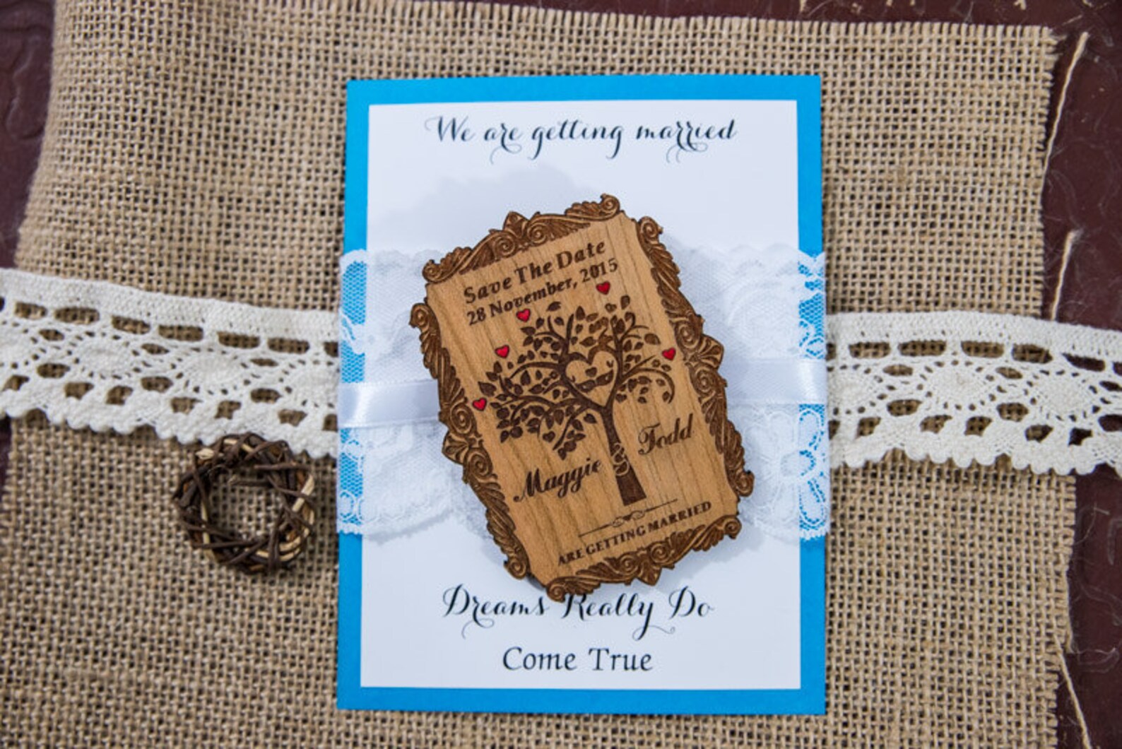 Tree of Life Wood Save the Date Magnet Engraved Save the - Etsy UK