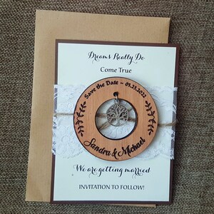 Tree of Life Wood Save the Date Magnet, Wedding Souvenir, Laser Cut ...