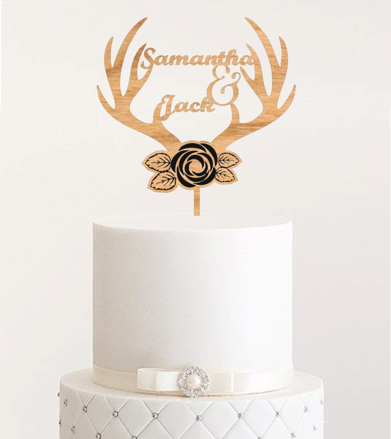 Antlers wedding cake topper rustic cake topper wedding unique | Etsy