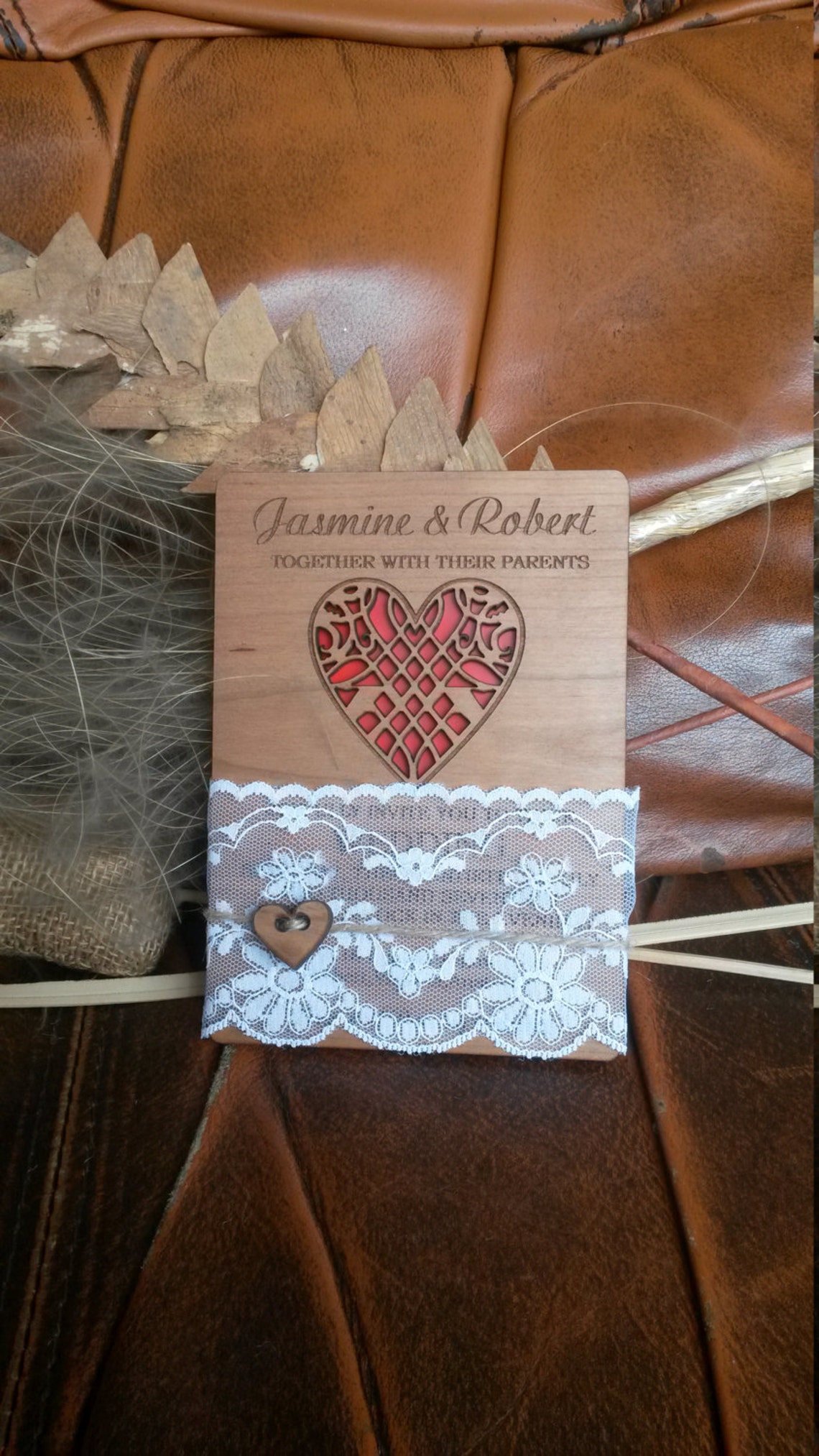 Rustic Wedding Invitation Unique Invitation Wooden Invitation - Etsy