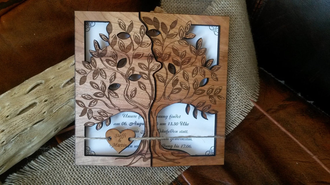 Forest Wedding Invitation Wood Wedding Invitation Laser Cut - Etsy Canada