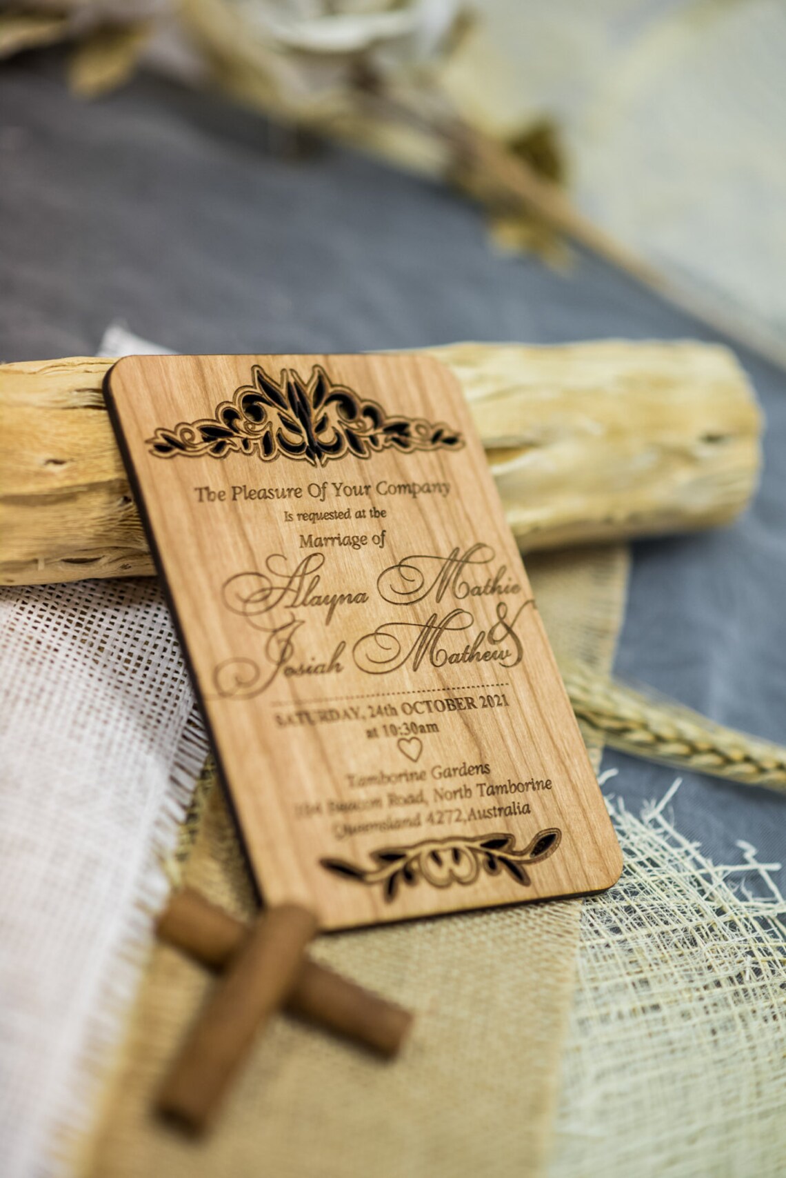 Custom wedding cards wooden cards rustic wedding invitation | Etsy