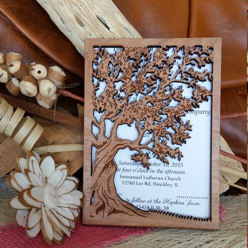 Custom Wooden Invitation Rustic Wedding Invitation Modern - Etsy