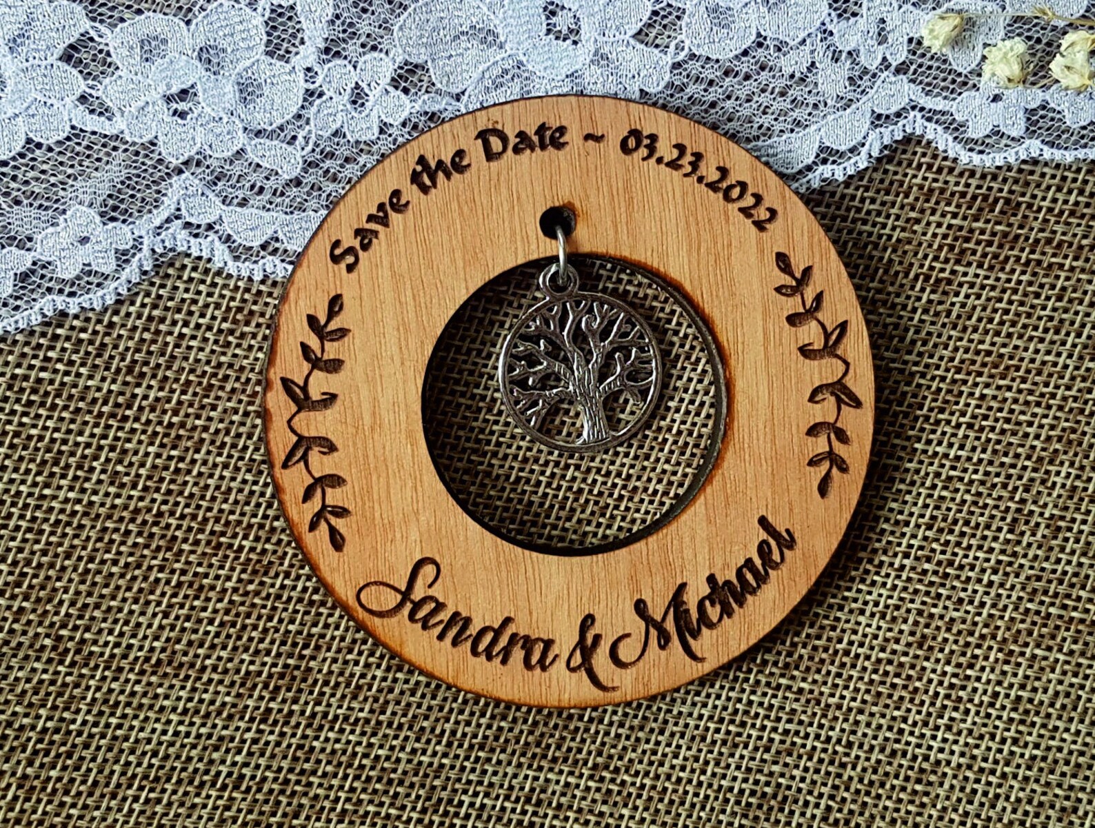 Tree of Life Wood Save the Date Magnet Wedding Souvenir - Etsy